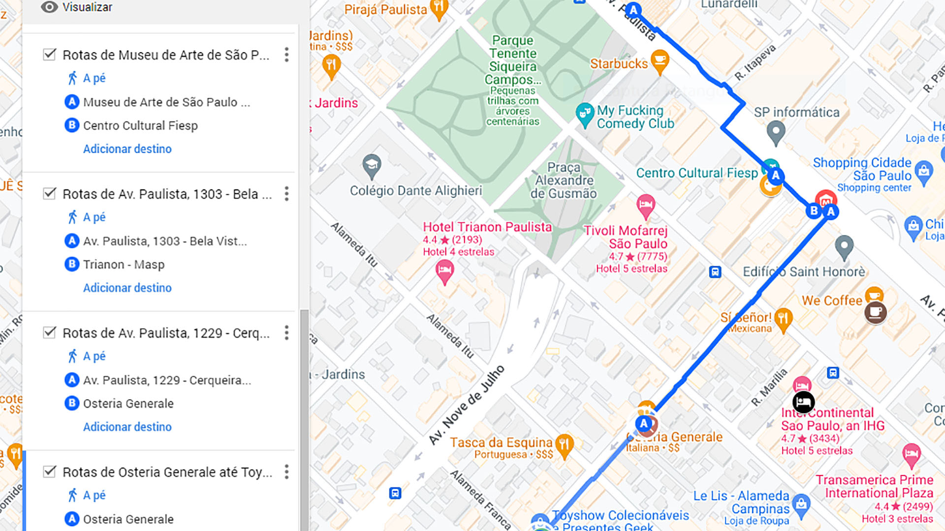 Como fazer roteiros de viagem com o Google Maps