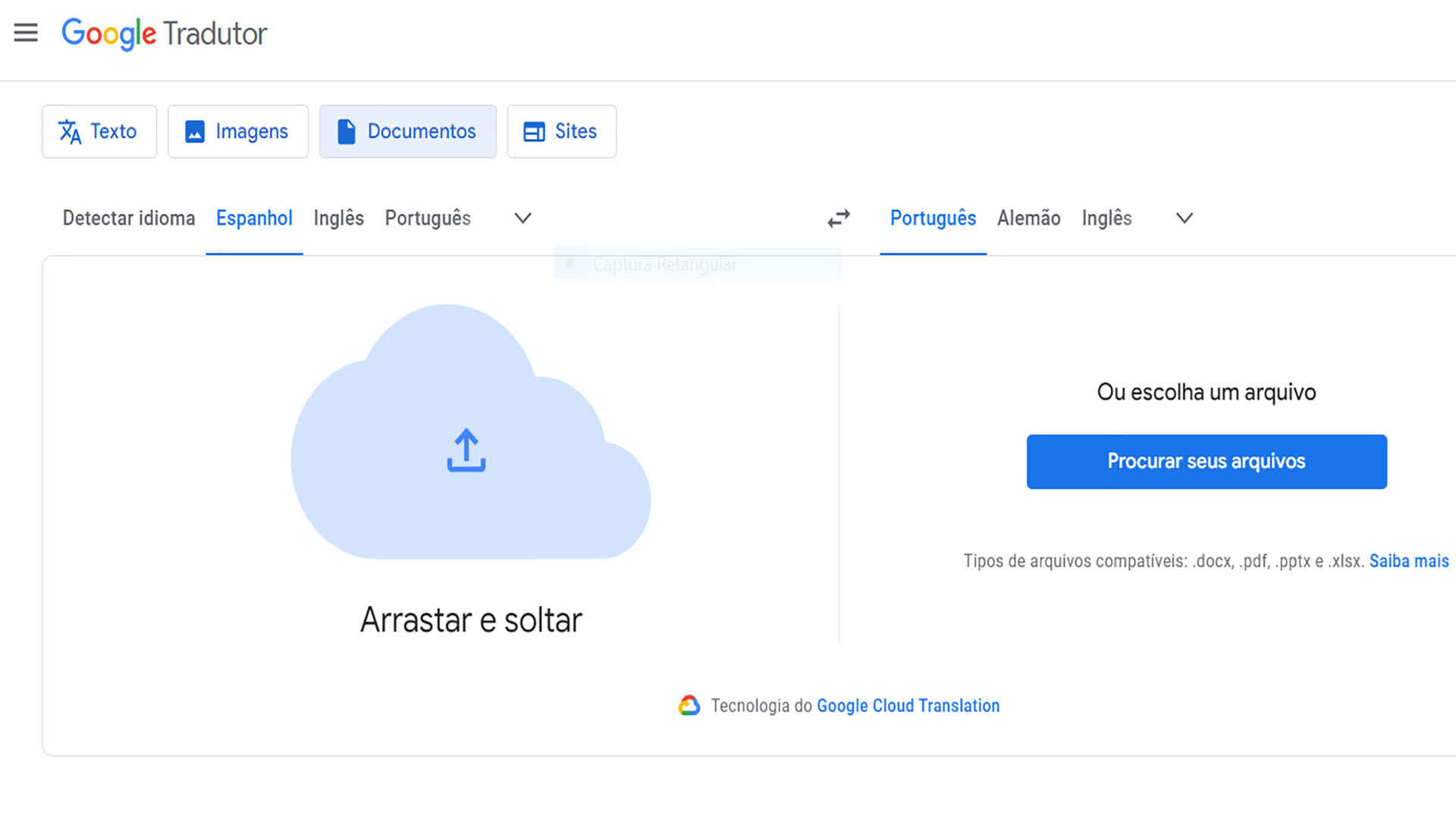 Aplicativo de tradução instantânea: Google Tradutor
